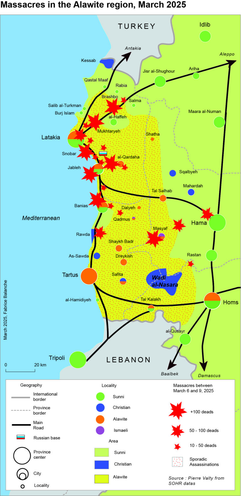 Geography of the Alawites Massacre - Fabrice Balanche